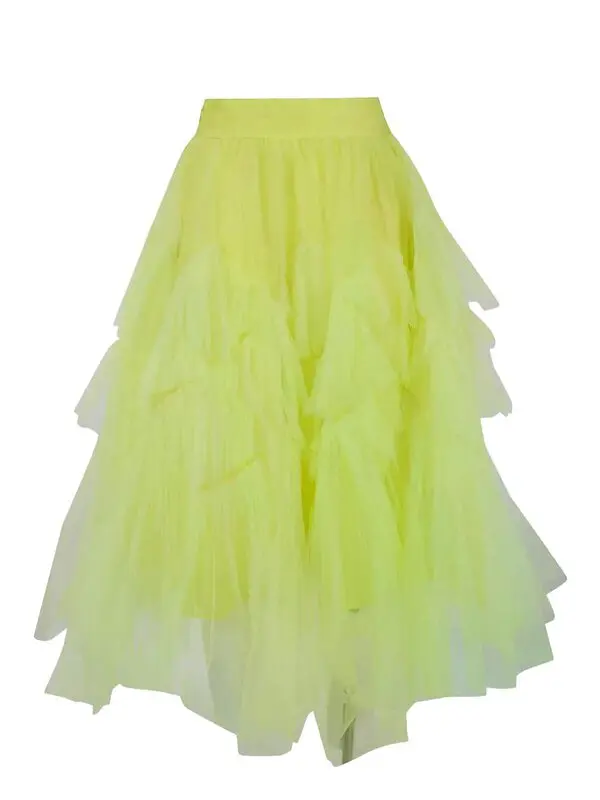 Essentiel Antwerp Jacie Ruffled Asymmetric Midi Skirt - Yellow