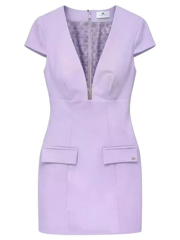 Elisabetta Franchi V-neck Mini Dress - Purple