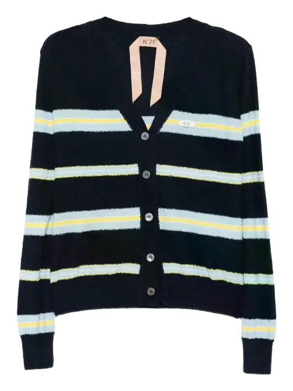 N°21 Striped Button Cardigan - Blue