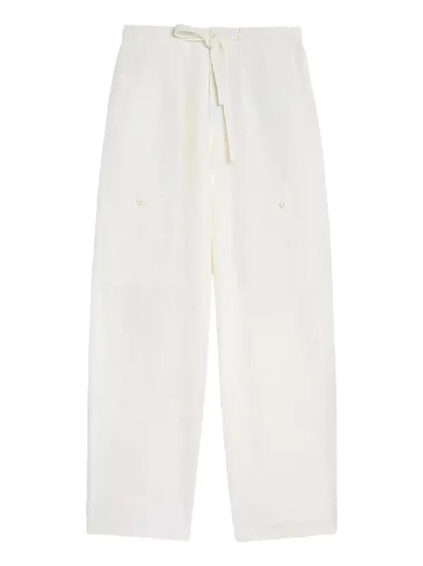 JIL SANDER Drawstring Patch Pocket Trousers - Neutrals