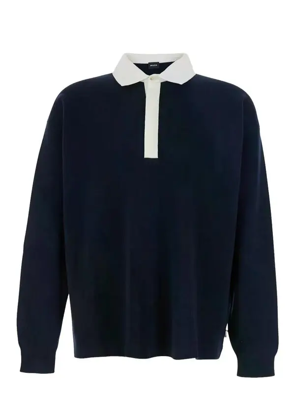 BOSS Long-sleeve Polo Shirt - Blue