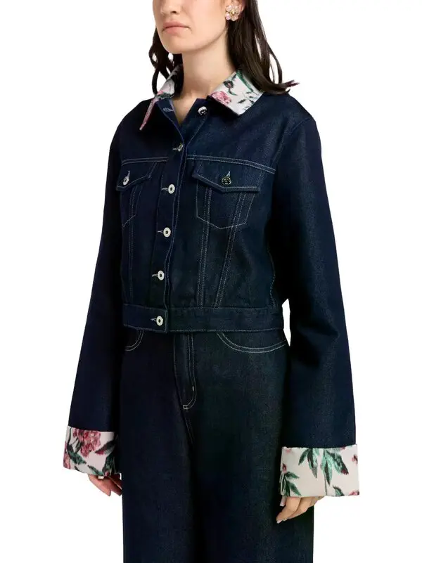 MARQUES' ALMEIDA Floral-trimmed Jacket - Blue