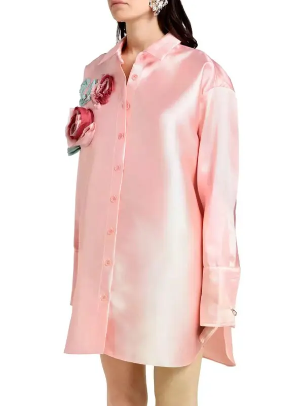 MARQUES' ALMEIDA Floral-appliqué Shirt - Pink
