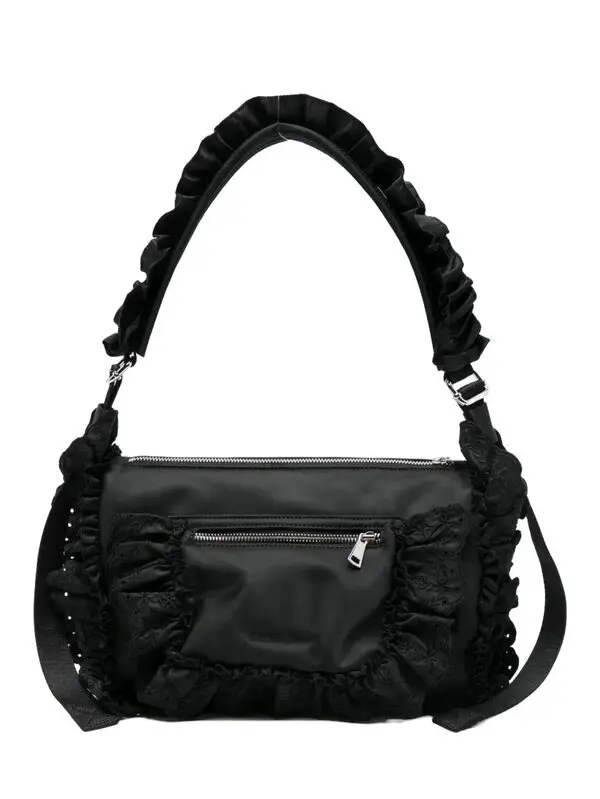 Simone Rocha Embellished Ruffled Shoulder Bag - Black
