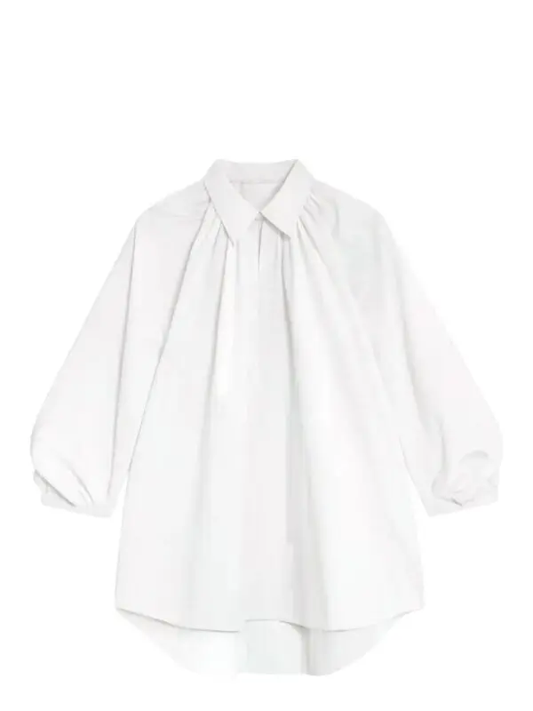 SEMICOUTURE Gathered-collar Shirt - White