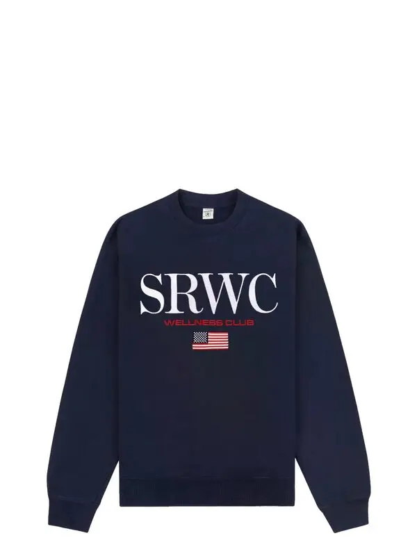 SPORTY & RICH Graphic Crewneck Sweatshirt - Blue