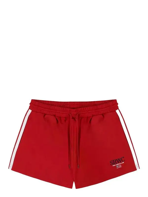 SPORTY & RICH Roller Stripe Shorts - Red