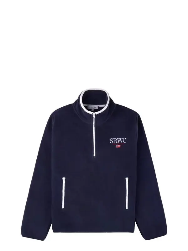 SPORTY & RICH Zip Fleece Jacket - Blue