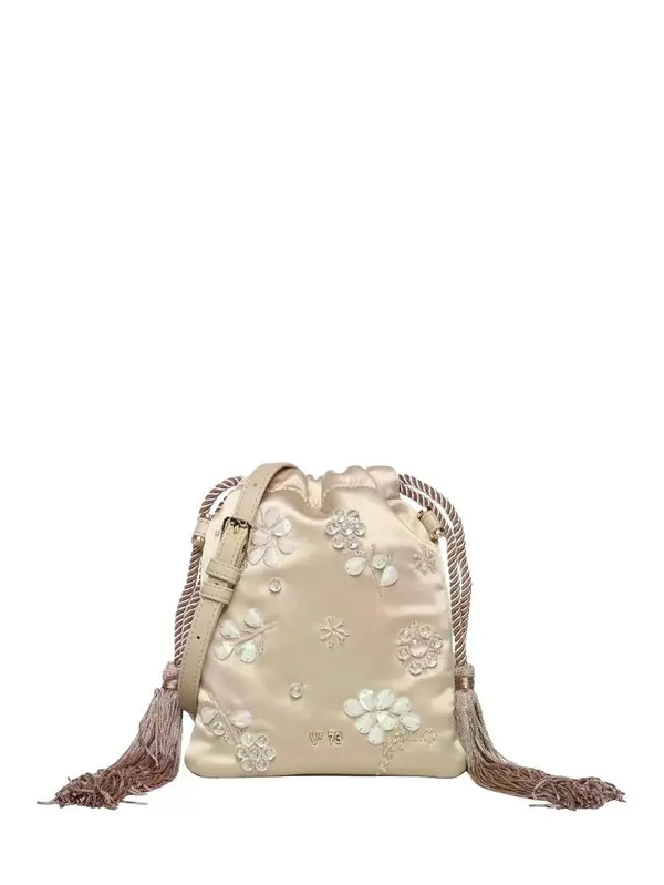 V°73 Floral Embellished Shoulder Bag - Neutrals