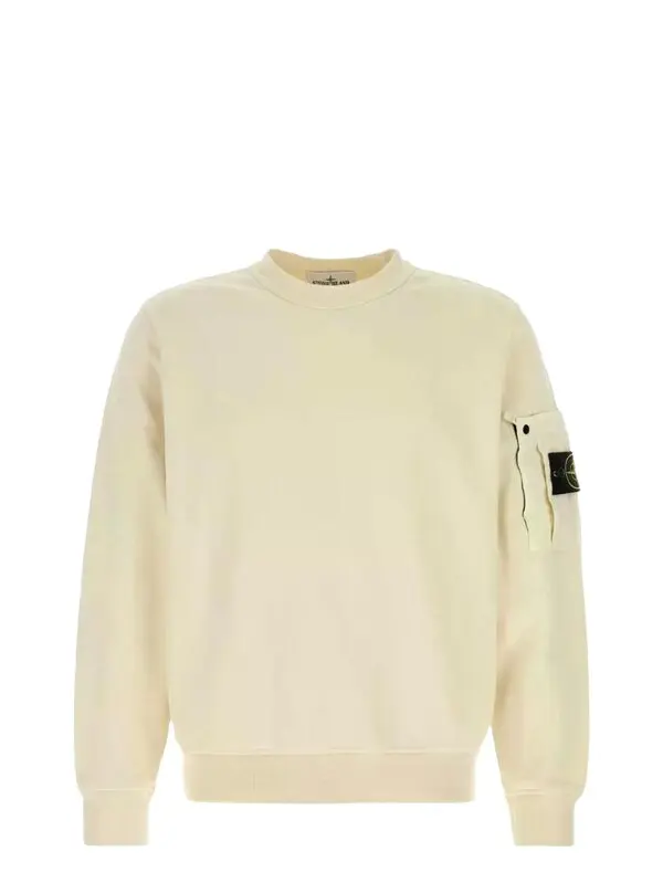 Stone Island Cotton Sweatshirt With Pocket Detail - Neutrals