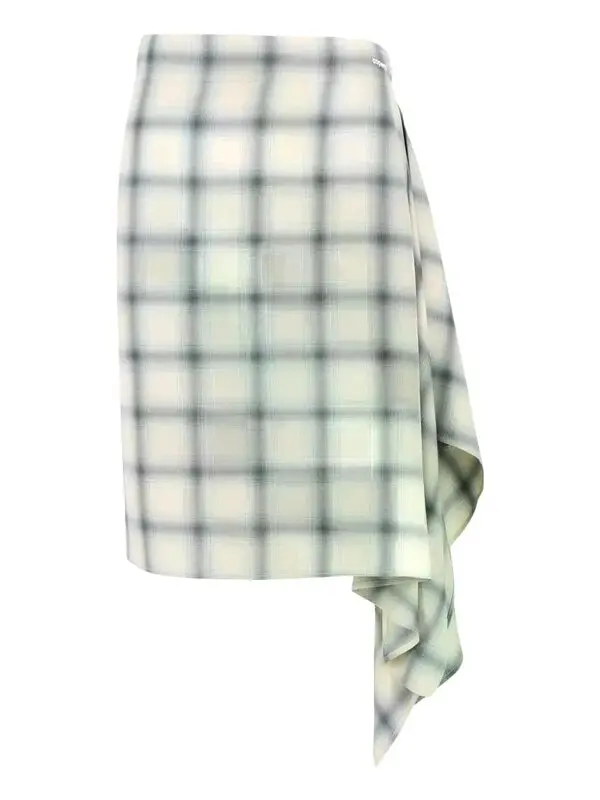 Coperni Checkered Asymmetrical Skirt - Neutrals