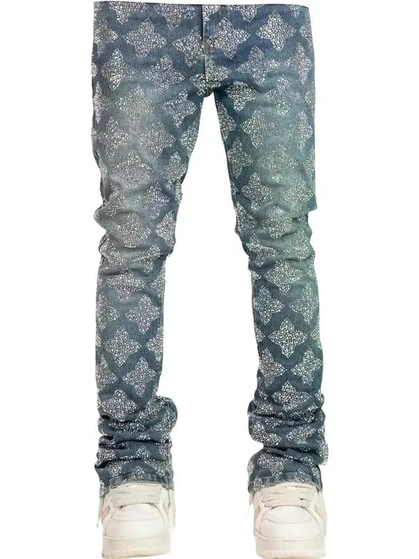 GUAPI Crystal-embellished Jeans - Blue