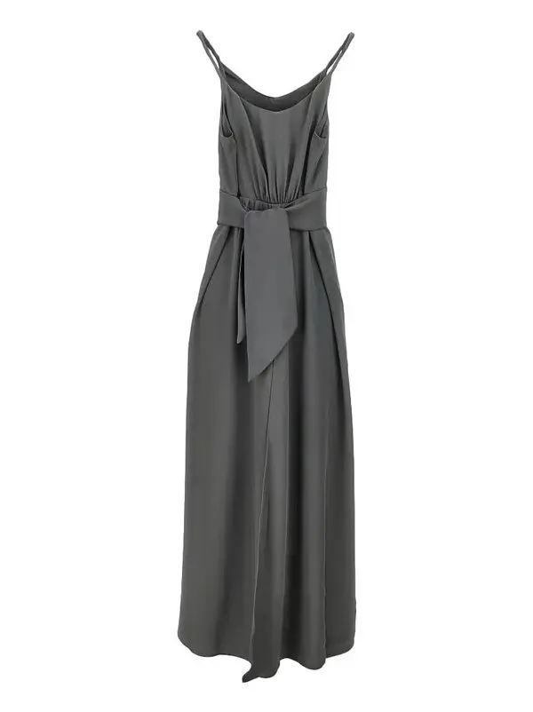 Emporio Armani Bow Sleeveless Maxi Dress - Grey