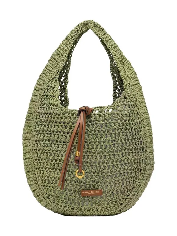 GIANNI CHIARINI Nefeli Woven Shoulder Bag - Green