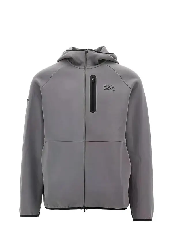 Emporio Armani Hooded Zip-up Hoodie - Grey