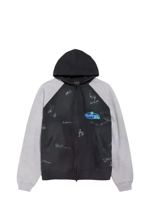 Balenciaga Hooded Zip-up - Black