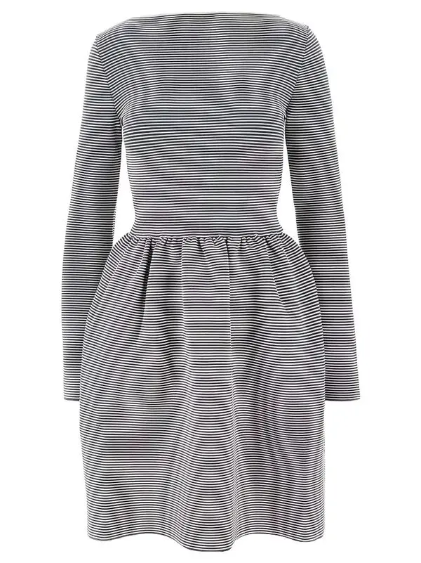 Emporio Armani Striped Mini Dress - Grey