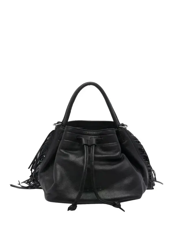 VIC MATIE Tassel Drawstring Bucket Bag - Black