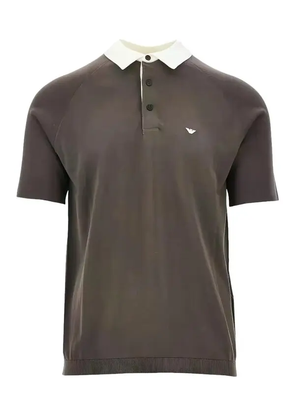 Emporio Armani Mag Collared Polo Shirt - Brown