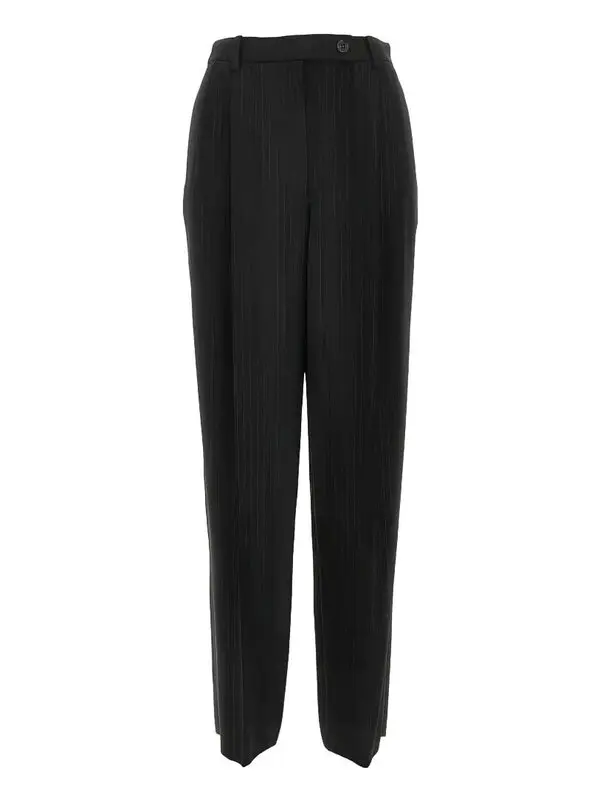 Emporio Armani Pinstripe Trousers - Black