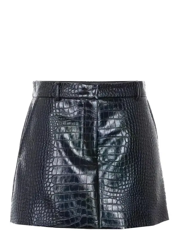 Sportmax Gleba Crocodile Mini Skirt - Black
