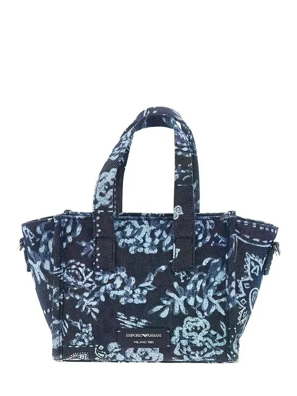 Emporio Armani Floral-pattern Tote Bag - Blue
