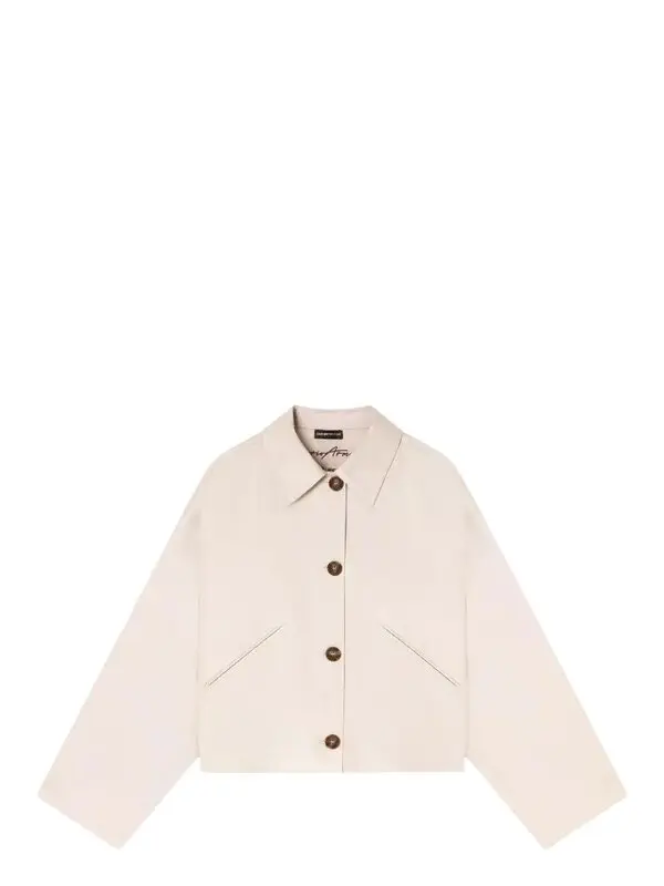 Emporio Armani Buttoned Crop Jacket - Neutrals