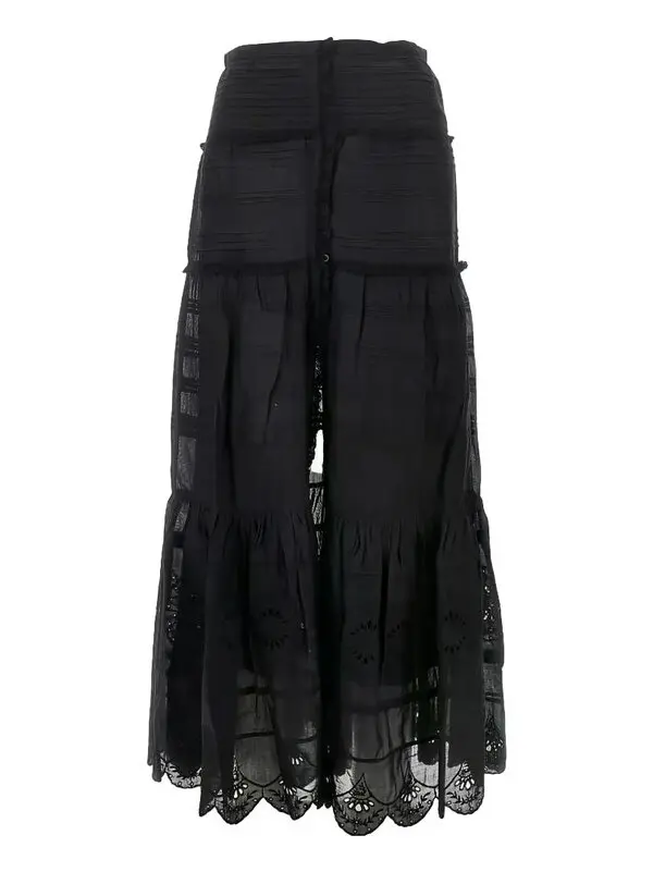 MARANT ETOILE Paoline Tiered Lace Skirt - Black