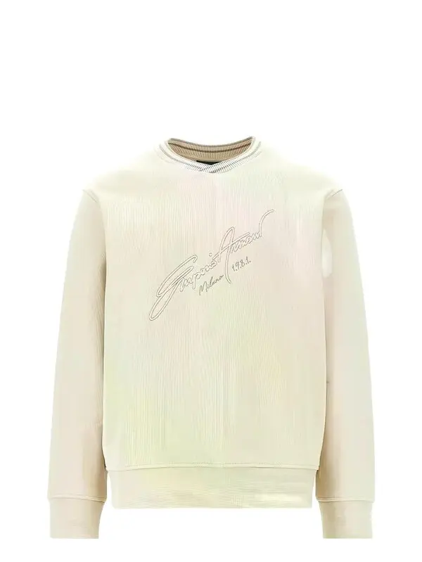 Emporio Armani Logo-embroidered Sweatshirt - Neutrals