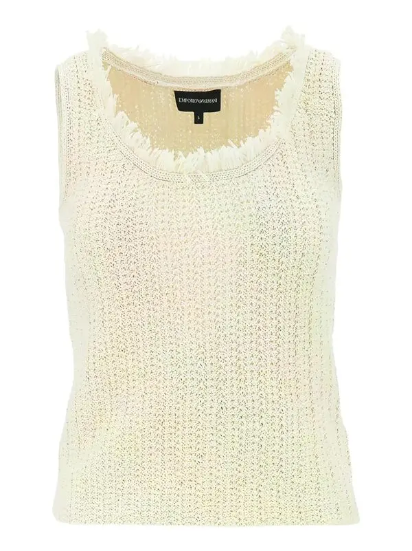 Emporio Armani Knitted Sleeveless Tank Top - Neutrals
