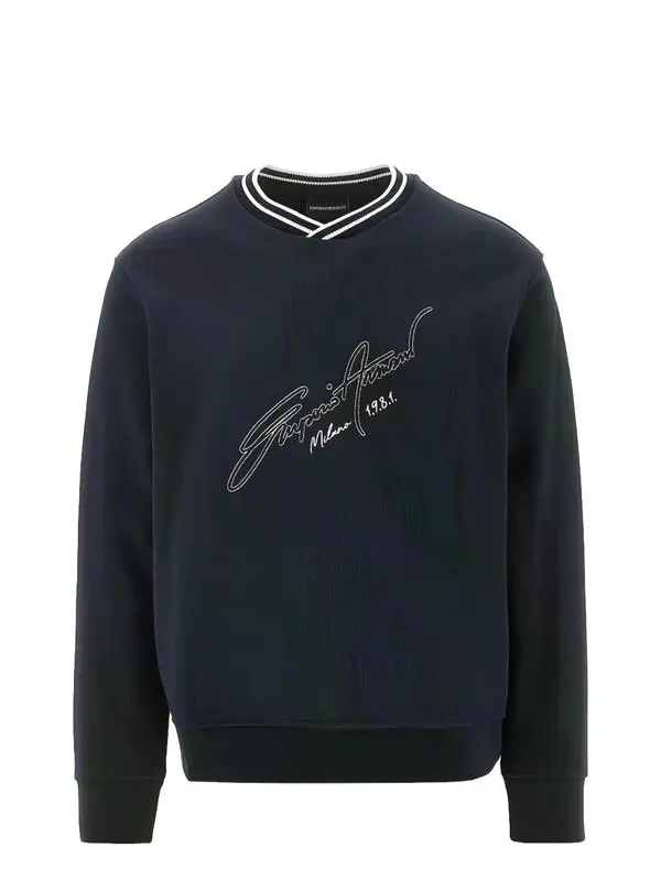 Emporio Armani Logo-embroidered Sweatshirt - Blue