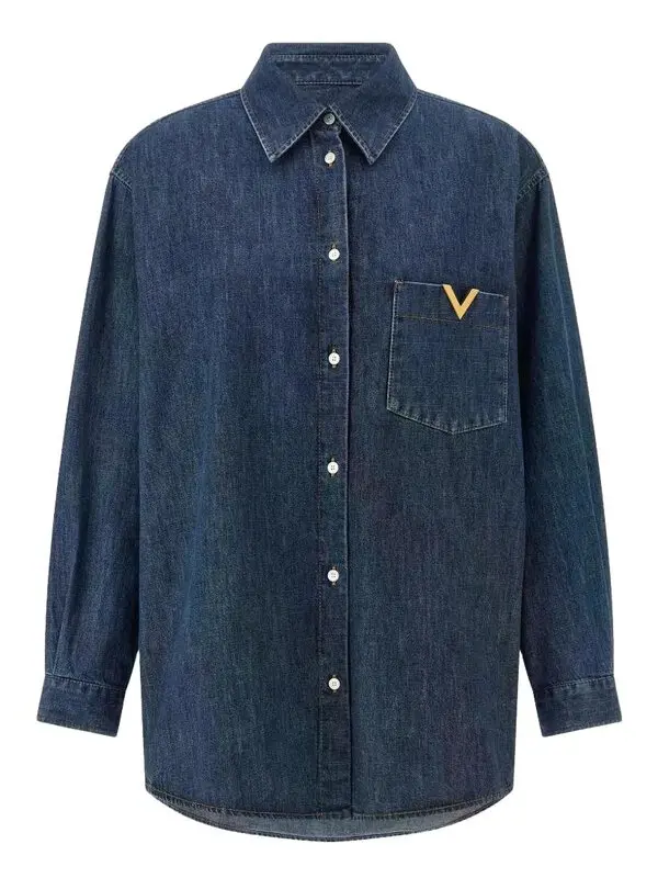 Valentino Garavani Pocket Cotton Shirt - Blue