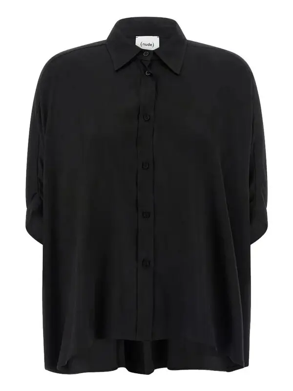 NUDE Batwing-sleeve Shirt - Black