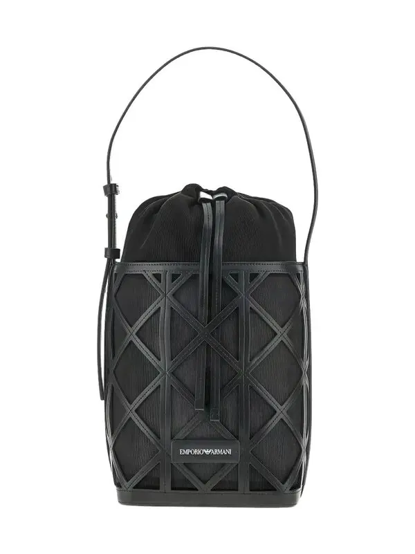 Emporio Armani Geometric-design Bucket Bag - Black