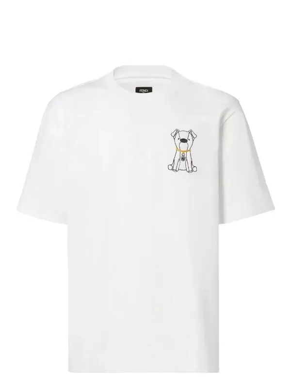 Fendi Dog-graphic T-shirt - White