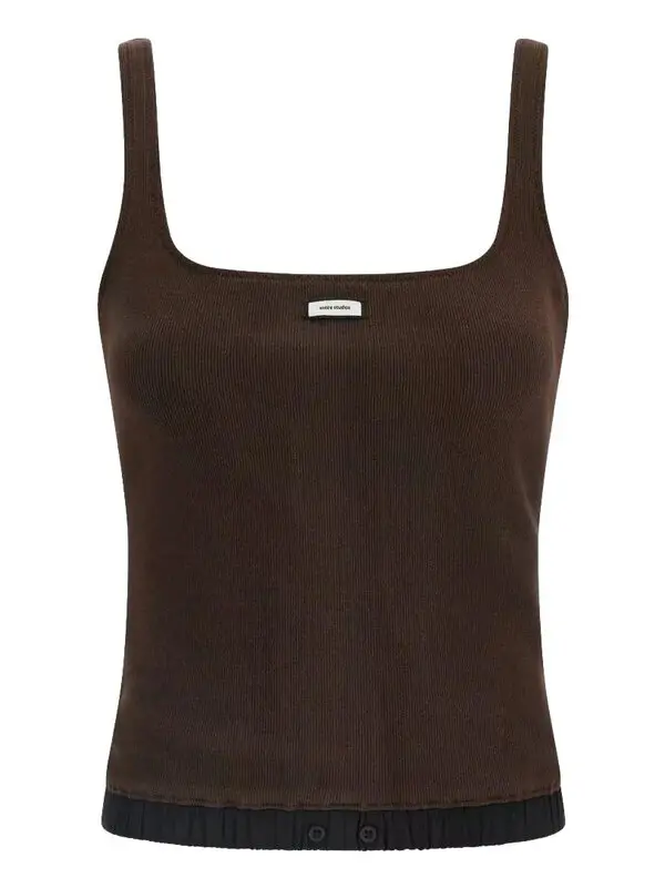 ENTIRE STUDIOS Lounge Ribbed Tank Top - Brown