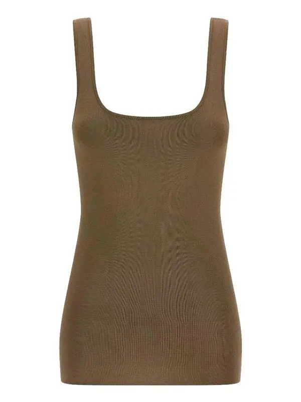 ENTIRE STUDIOS Square-neck Top - Brown