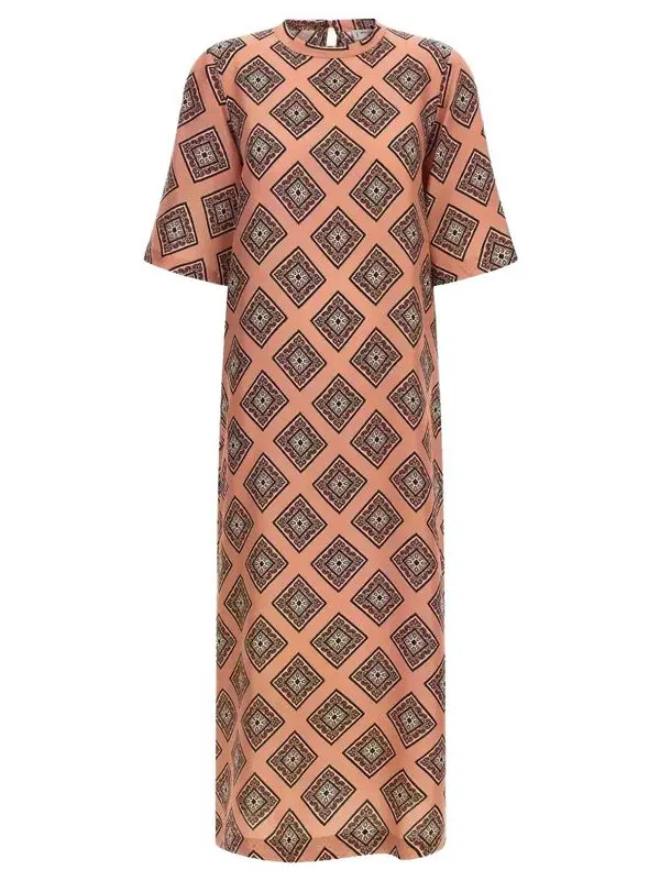 Alberto Biani Printed Long Dress - Pink