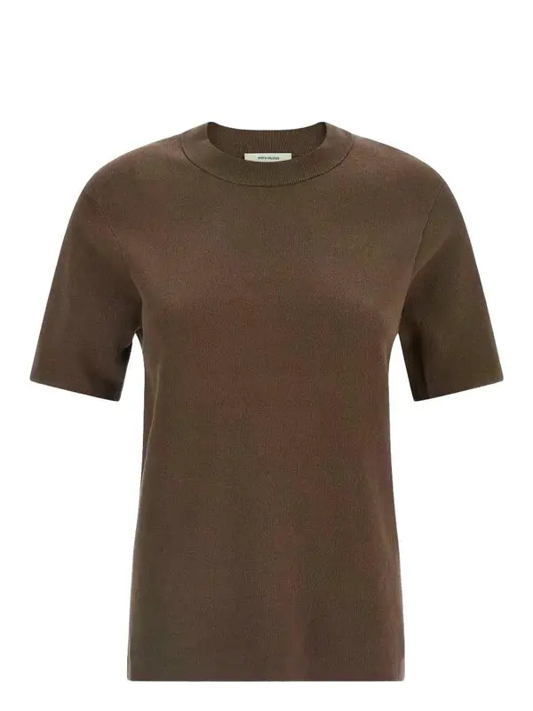 ENTIRE STUDIOS Mercerized Crew Neck T-shirt - Brown