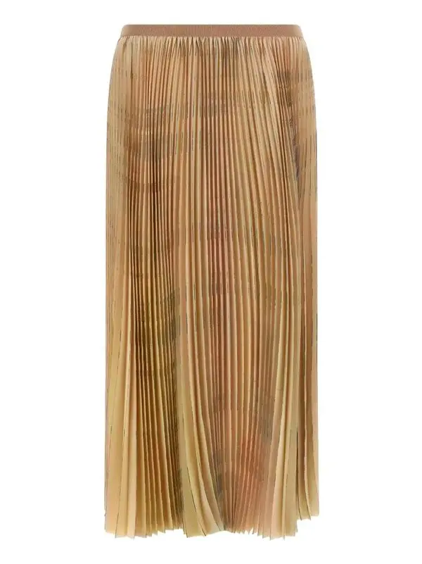 Fabiana Filippi Pleated Print Skirt - Neutrals