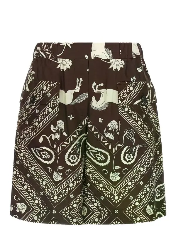 Alberto Biani Bandana-print Bermuda Shorts - Brown