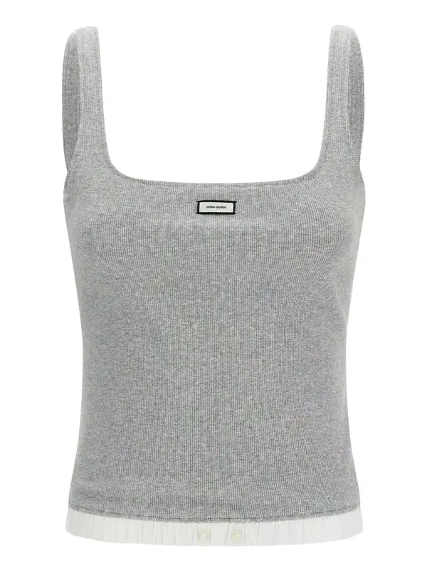ENTIRE STUDIOS Ribbed Tank Top - Grey
