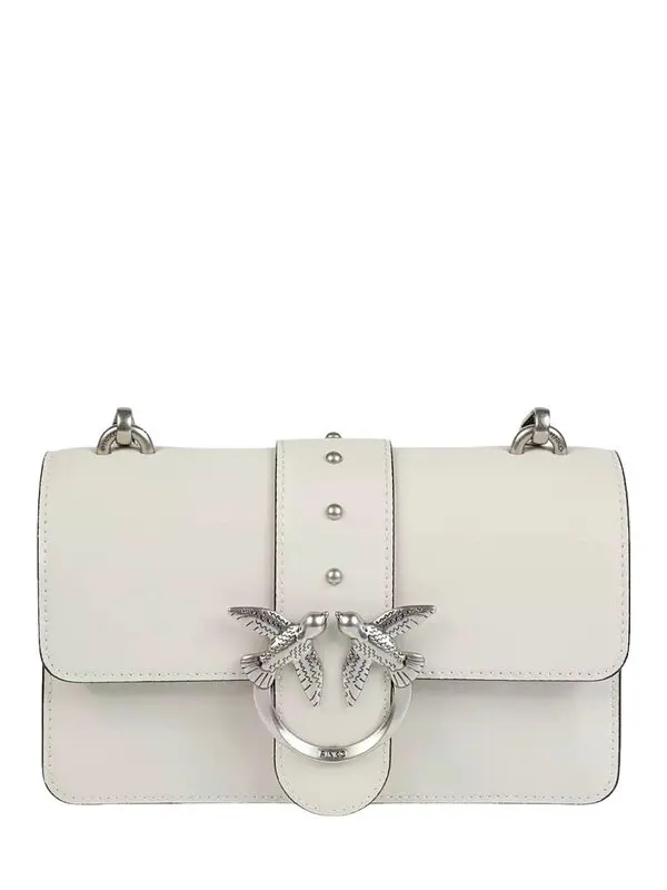 Pinko Love Bag One Stud Detail Leather Shoulder Bag - White