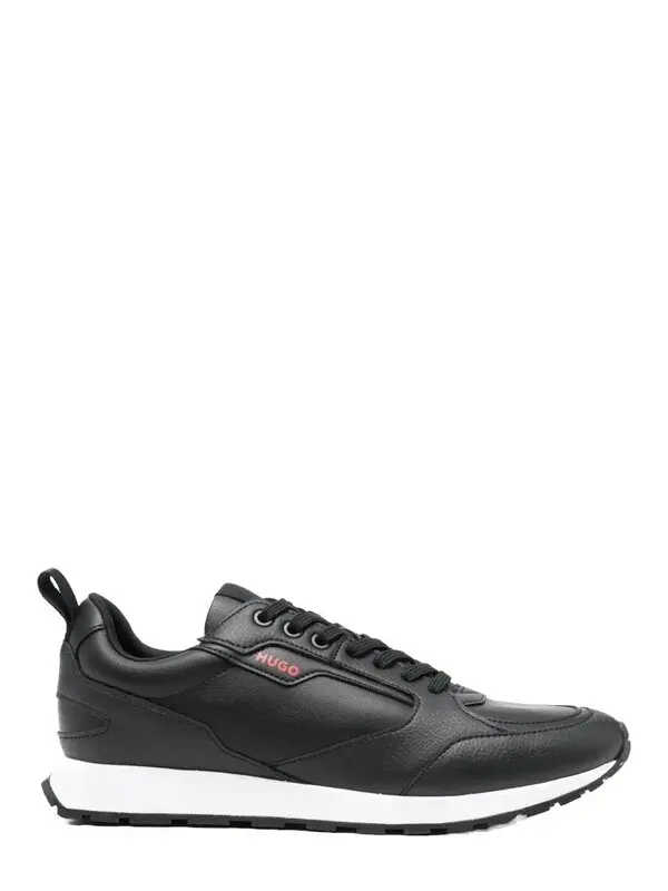 Hugo Logo-print Leather Sneakers - Black