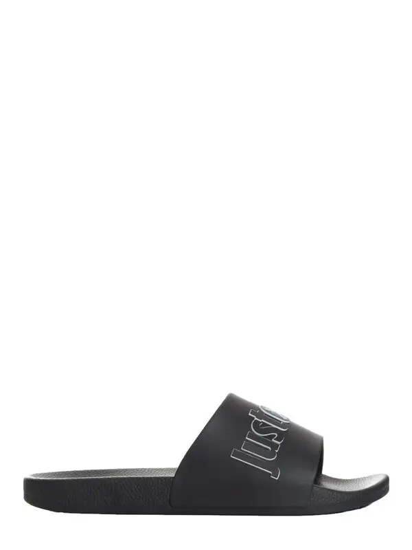 Just Cavalli Logo-print Slides - Black