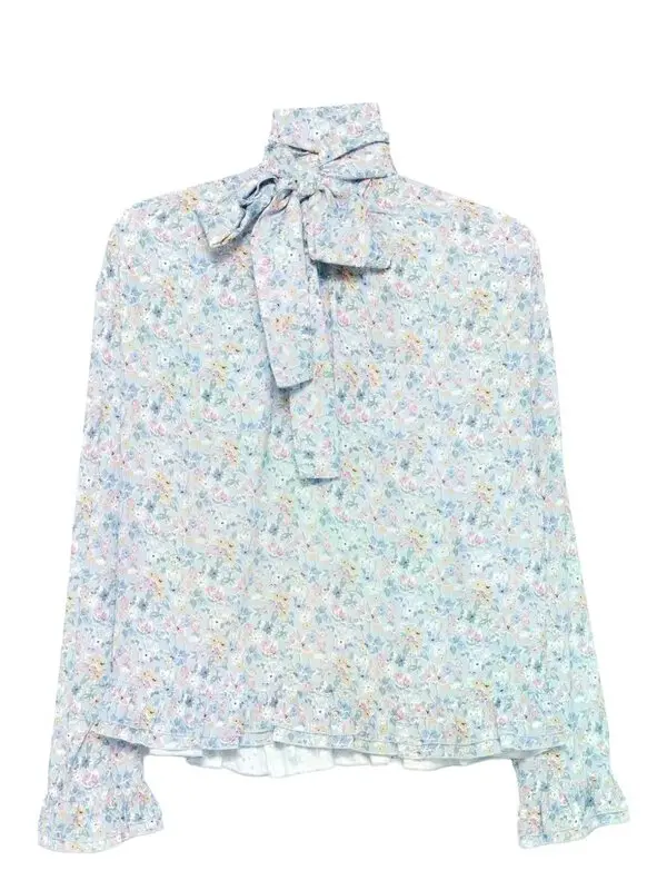 N°21 Bow Floral Blouse - Blue