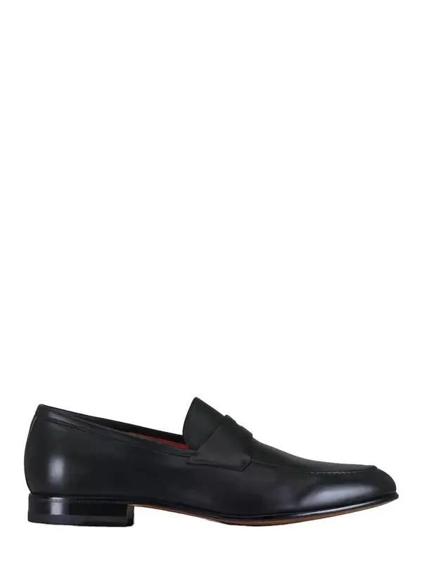 Santoni Slot Penny Loafers - Black