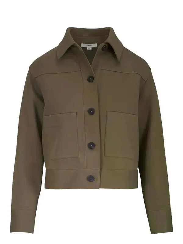 Vince Buttoned Cropped Jacket - Green