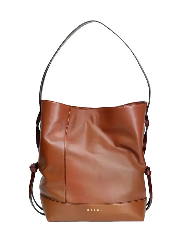 Marni Small Leather Bucket Bag - Brown