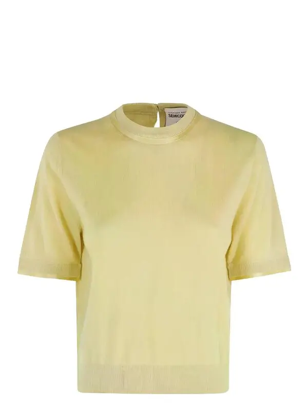 SEMICOUTURE Alma Round-neck T-shirt - Yellow